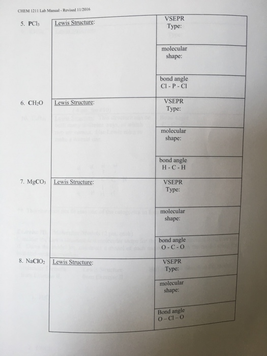 Solved CHEM 1211 Lab Mamual Revised 11/2016 5. PC Lewis | Chegg.com