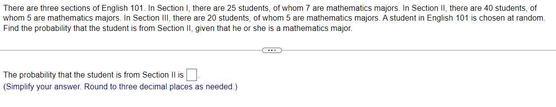 Solved There are three sections of English 101. In Section | Chegg.com