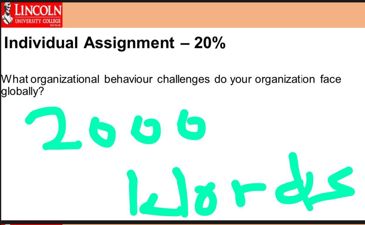 Solved LINCOLN UNIVERSITY COLLEGE BE Individual Assignment - | Chegg.com