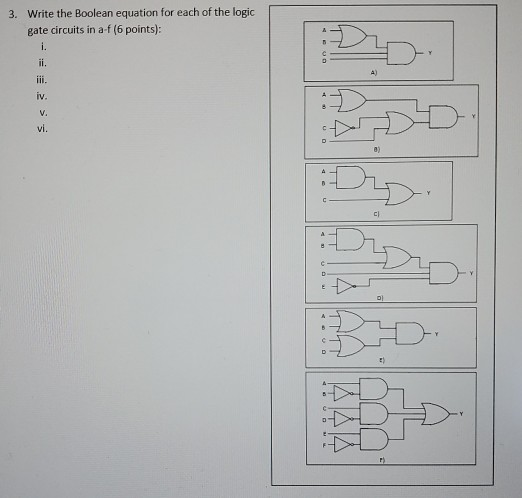Solved 3. Write the Boolean equation for each of the logic | Chegg.com