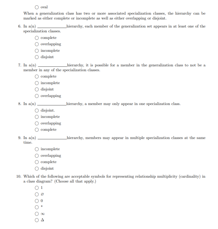 Solved 1 Questions 1. In a class diagram, _are represented | Chegg.com