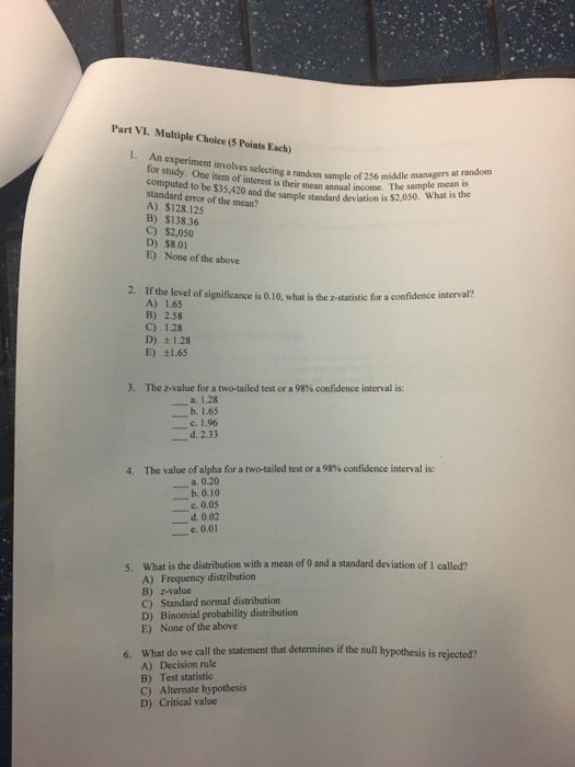 Solved An Experiment Involves Selecting A Random Sample Of 2038