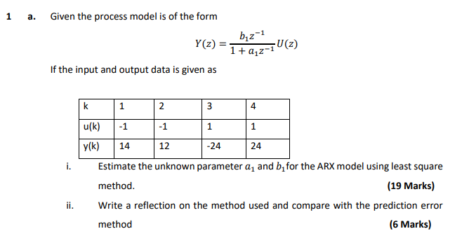1 a. Given the process model is of the form biz-1 | Chegg.com