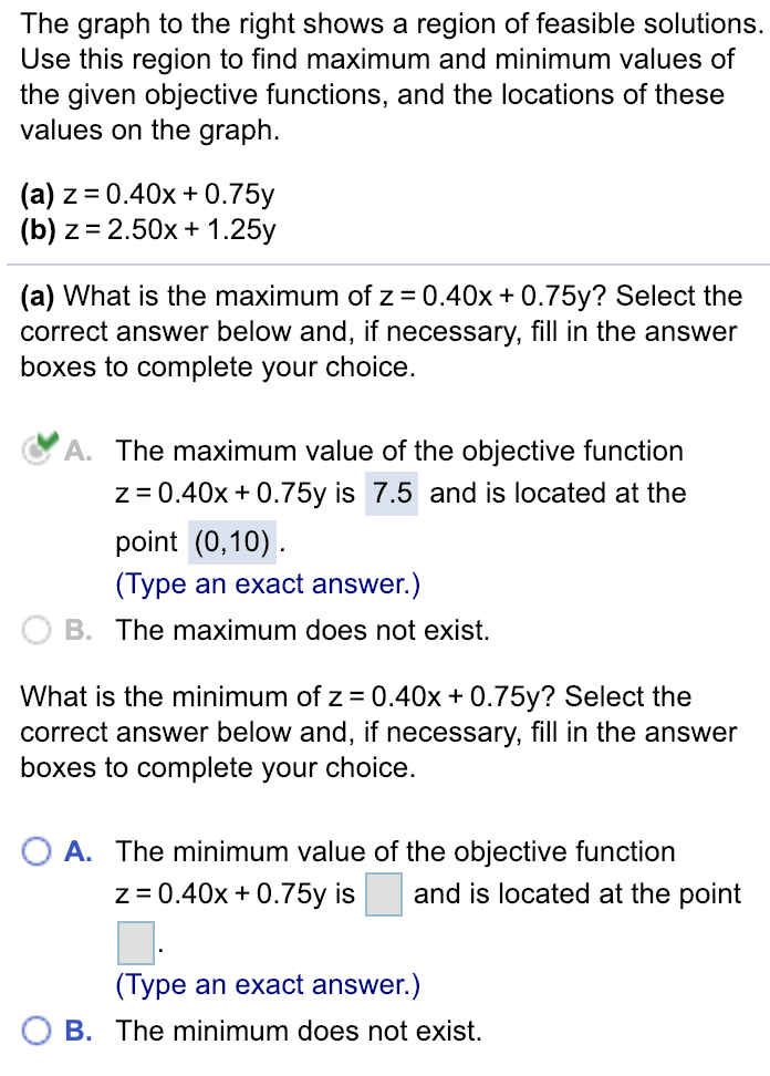 The graph to the right shows a region of feasible | Chegg.com