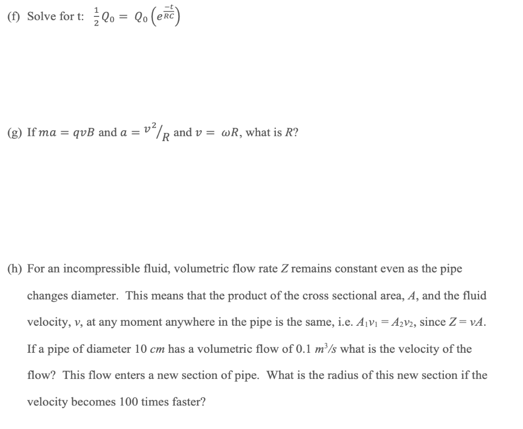 Solved 4. Algebra and equation manipulation. (a) Solve for | Chegg.com