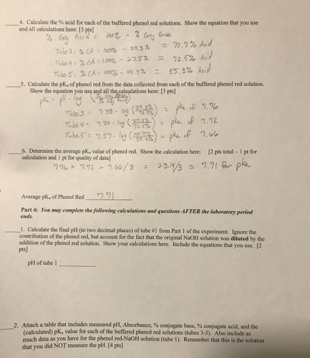 Part 1: Absorption Spectra of Phenol Red 1. Which | Chegg.com