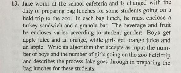 Solved Write an algorithm for questions 8 and 13. If you are | Chegg.com