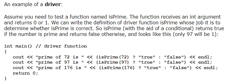 Solved For the third test, we will place the logic into main | Chegg.com