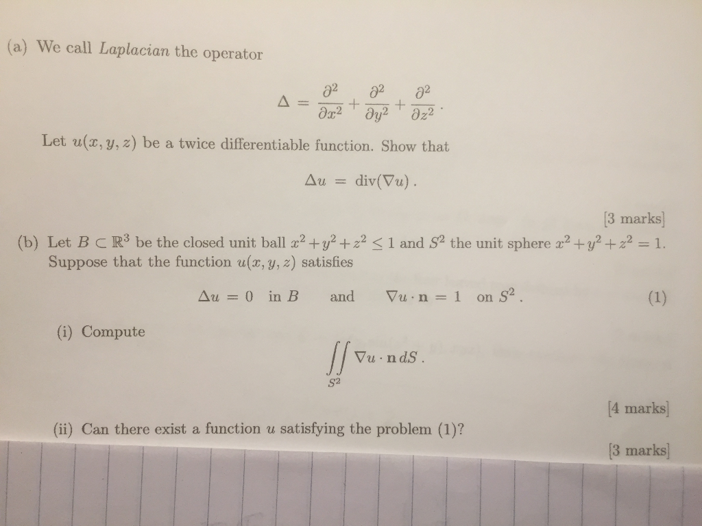 Solved (a) We call Laplacian the operator 22 22 22 A = əx2 + | Chegg.com