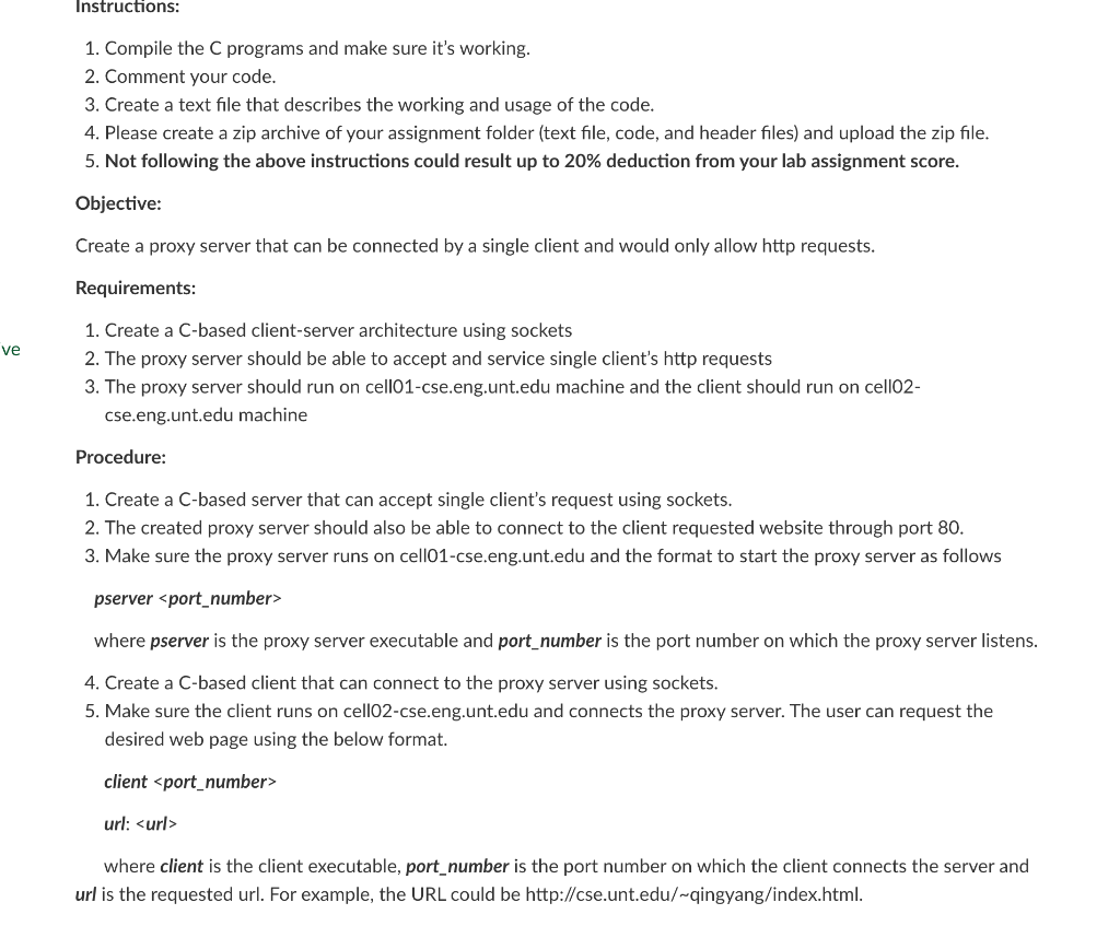Create a proxy server that can be connected by a | Chegg.com