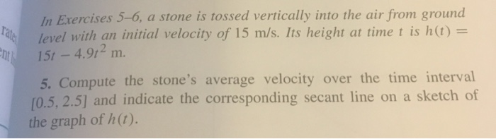 Solved A stone is tossed vertically into the air from ground | Chegg.com