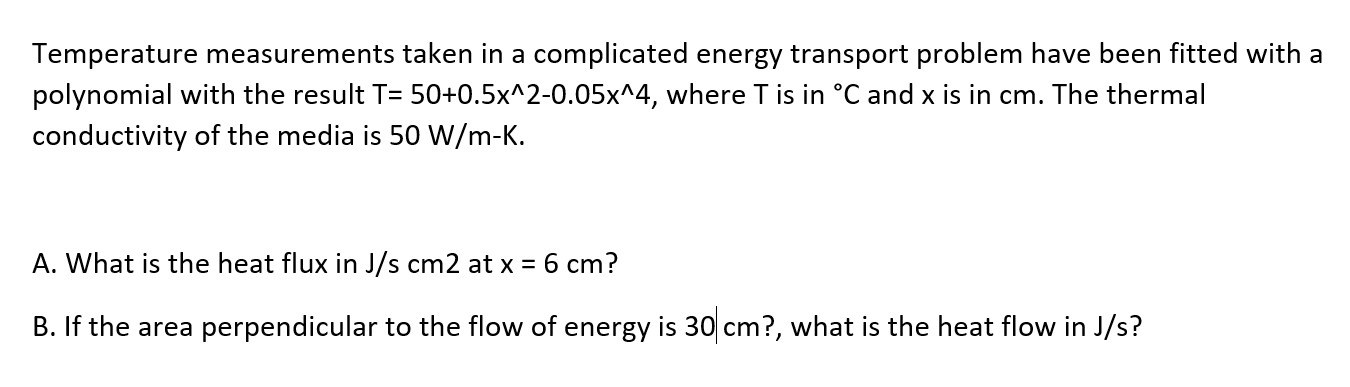 Solved Temperature measurements taken in a complicated | Chegg.com