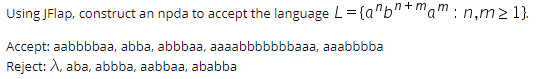 Solved Using Flap, construct an npda to accept the language | Chegg.com