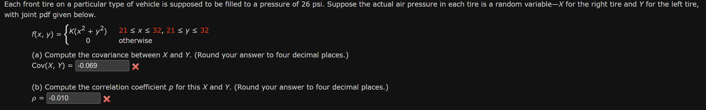 Solved with joint pdf given below. | Chegg.com