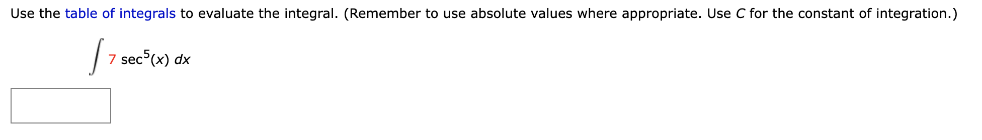 Solved Use the table of integrals to evaluate the integral. | Chegg.com