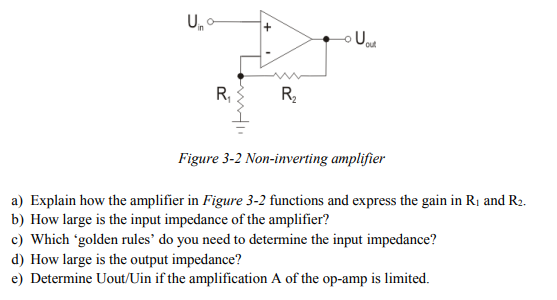 Solved Un out Figure 3-2 Non-inverting amplifier ) Explain | Chegg.com