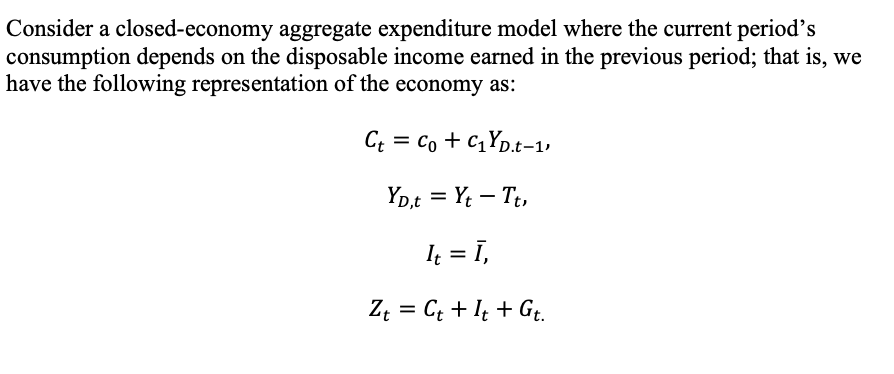 Solved Consider a closed-economy aggregate expenditure model | Chegg.com