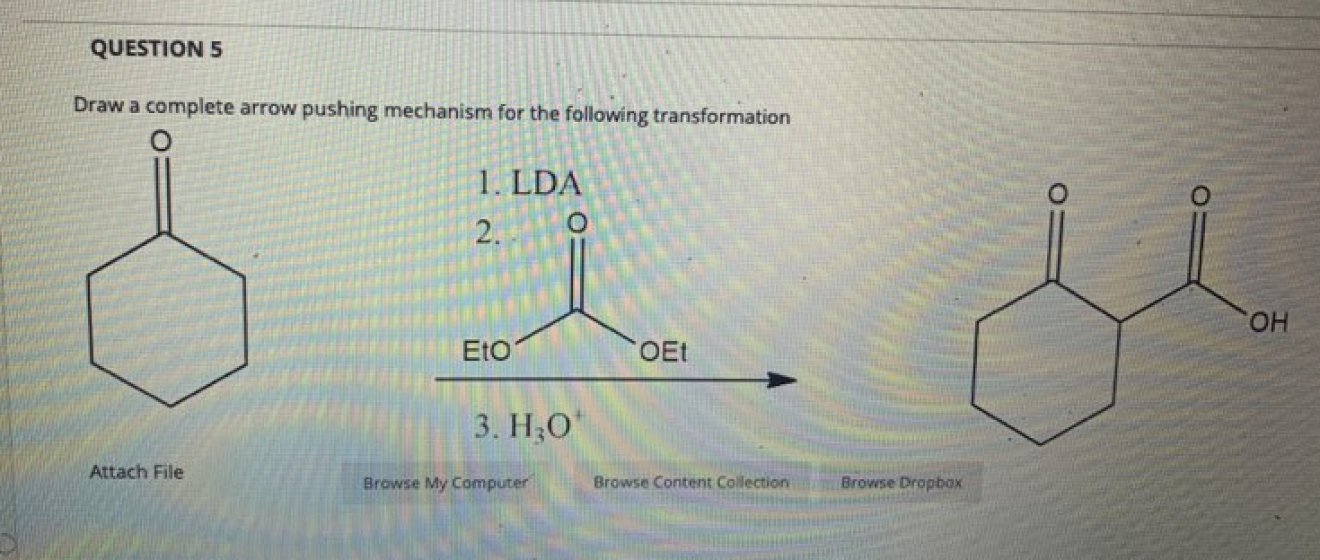 Solved QUESTION 5 Draw a complete arrow pushing mechanism | Chegg.com