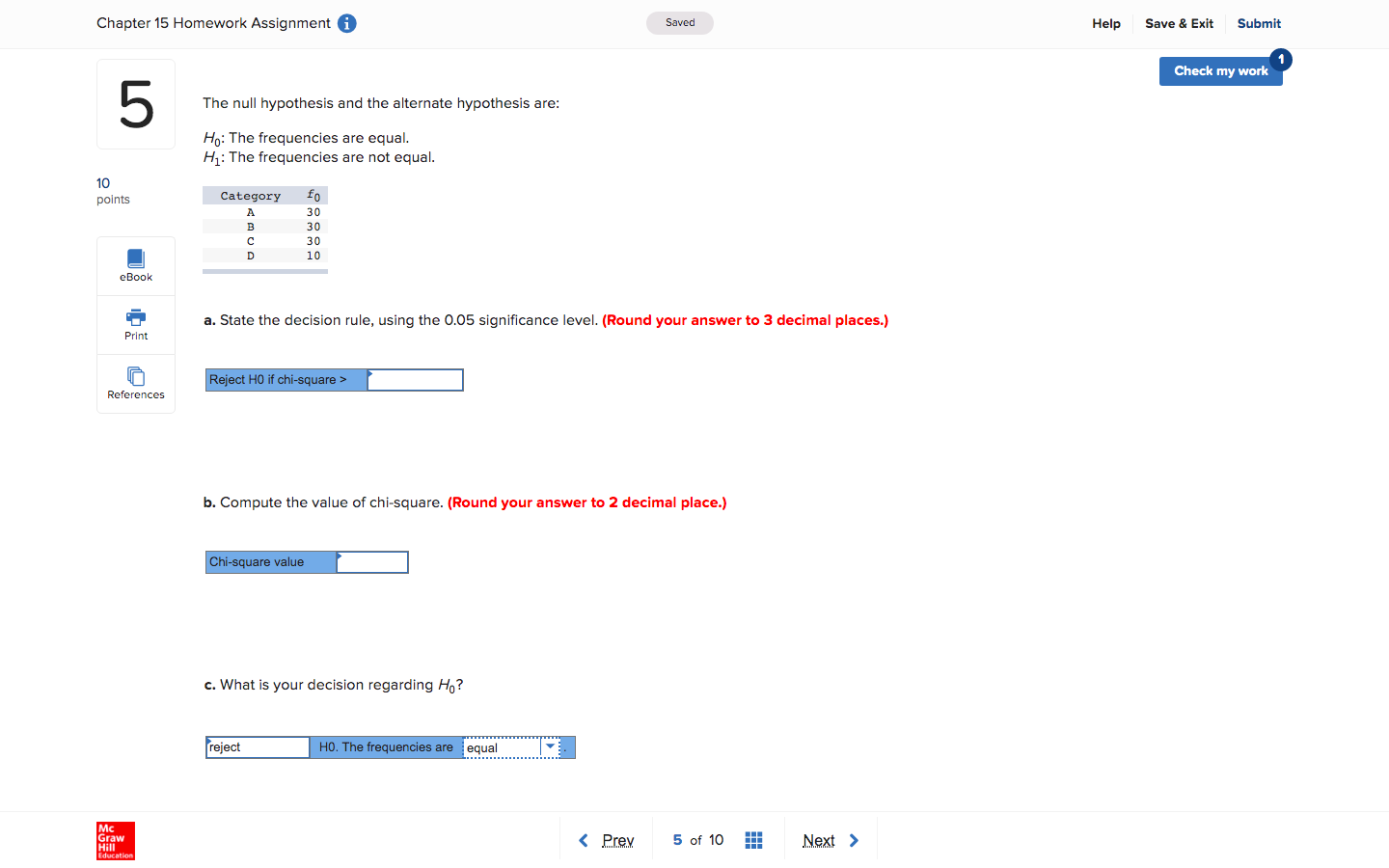 Solved Chapter 15 Homework Assignment Saved Help Save & Exit | Chegg.com