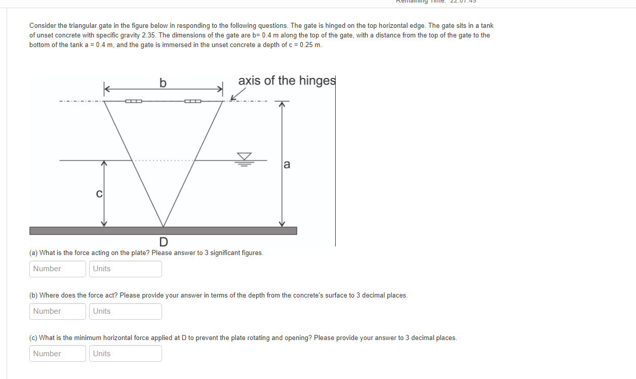 Solved Consider the triangular gate in the figure below in | Chegg.com