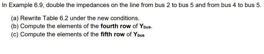 Solved EXAMPLE 6.9 Power-flow input data and Ybus Figure 6.2 | Chegg.com
