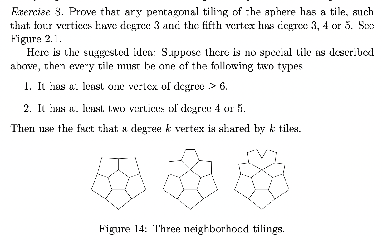Solved Exercise 8. Prove that any pentagonal tiling of the | Chegg.com