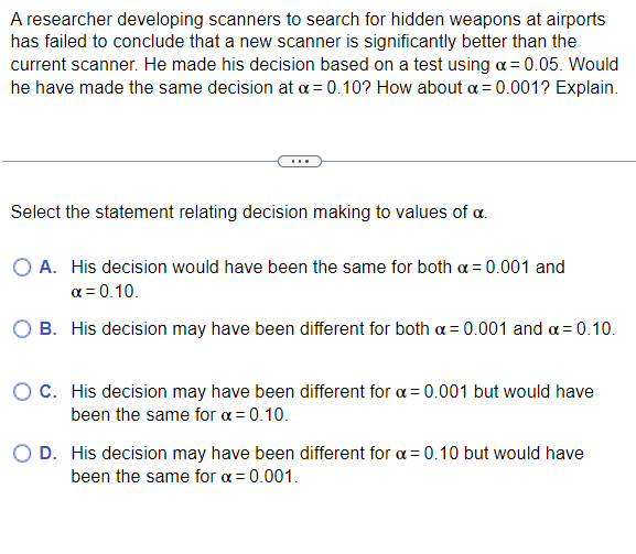 Solved A researcher developing scanners to search for hidden | Chegg.com