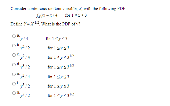 Solved Consider bivariate discrete random variables, X and Y | Chegg.com