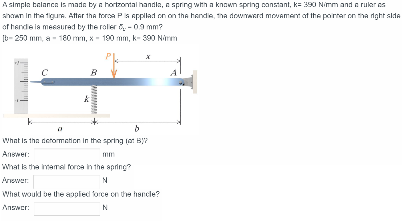 Solved A simple balance is made by a horizontal handle, a | Chegg.com