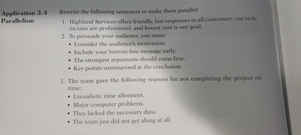Solved Application 3.4 Parallelism Rewrite the following | Chegg.com
