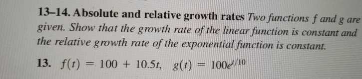 Solved 13–14. Absolute and relative growth rates Two | Chegg.com