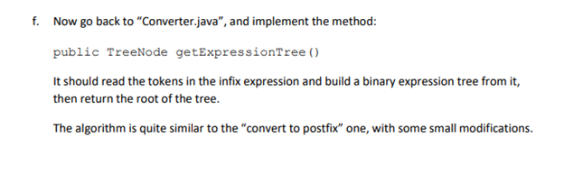 Solved f. Now go back to "Converter.java", and implement the | Chegg.com