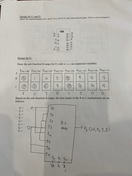 Solved Experiment 3 Design with Decoders and Multiplexers 1. | Chegg.com
