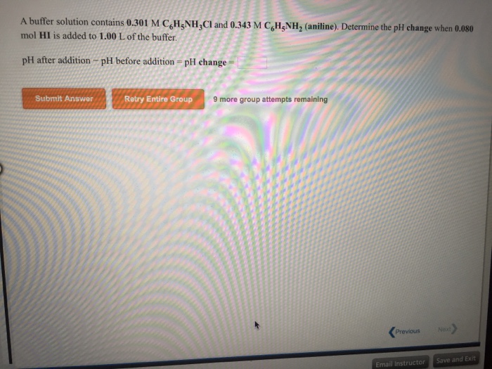 Solved A buffer solution contains 0.301 M C_6H_5NH_3CI and | Chegg.com