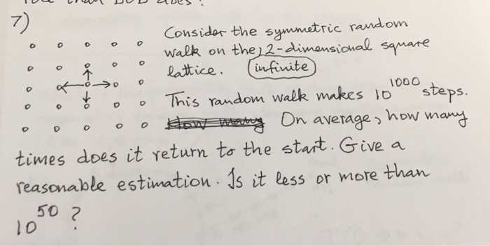 Consider The Symmetric Random Walk On The