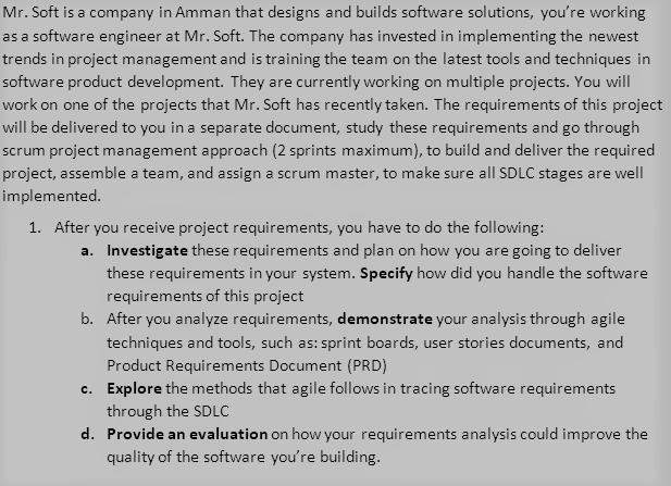 Solved Mr. Soft is a company in Amman that designs and | Chegg.com