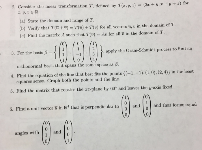 Solved 2. Consider the linear transformation T, defined by | Chegg.com