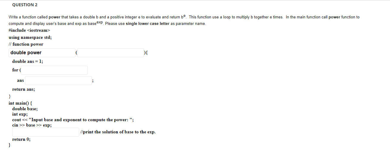 Solved compute and display user's base and exp as base exp. | Chegg.com