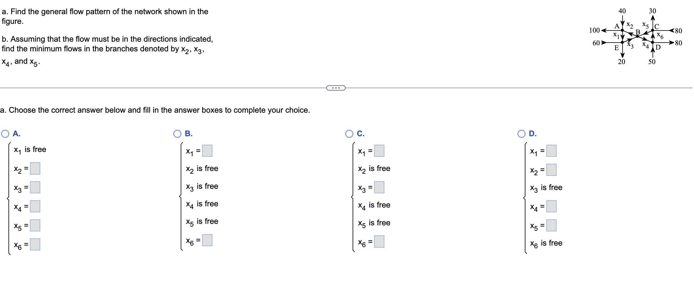 Solved a. Find the general flow pattern of the network shown | Chegg.com