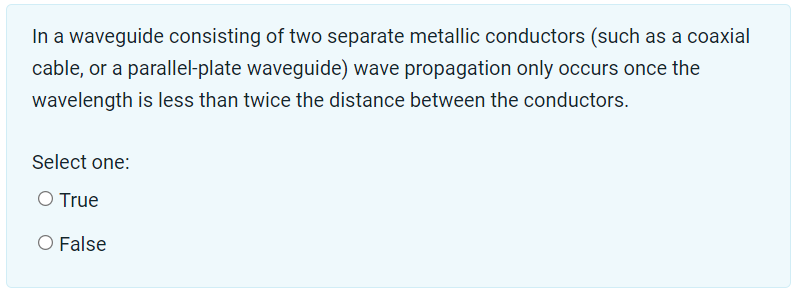 Solved In a waveguide consisting of two separate metallic | Chegg.com