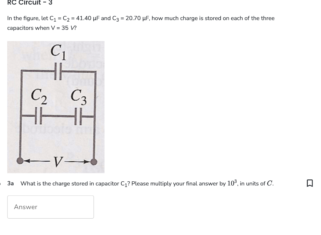 Solved In the figure, let C1=C2=41.40μF and C3=20.70μF, how | Chegg.com