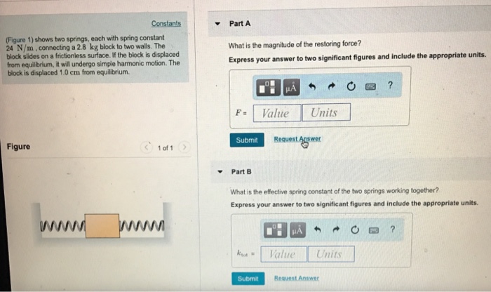 Solved Constants Part A (Figure 1) shows two springs, each | Chegg.com