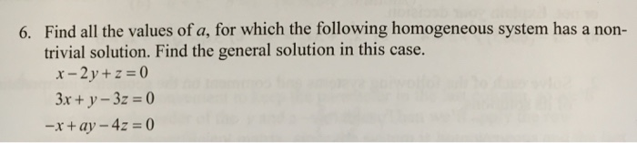 Solved Find all the values of a, for which the following | Chegg.com