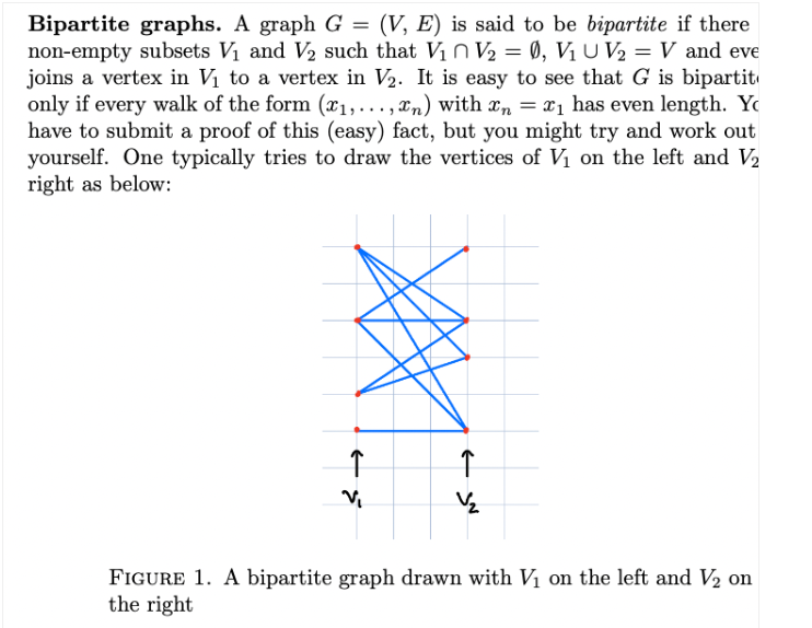 Bipartite graphs. A graph G=(V,E) is said to be | Chegg.com