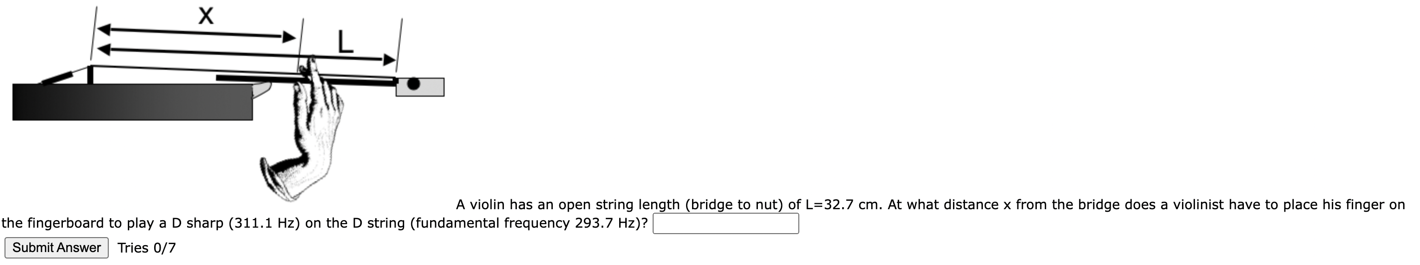 Solved M violin has an open string length (bridge to nut) of | Chegg.com