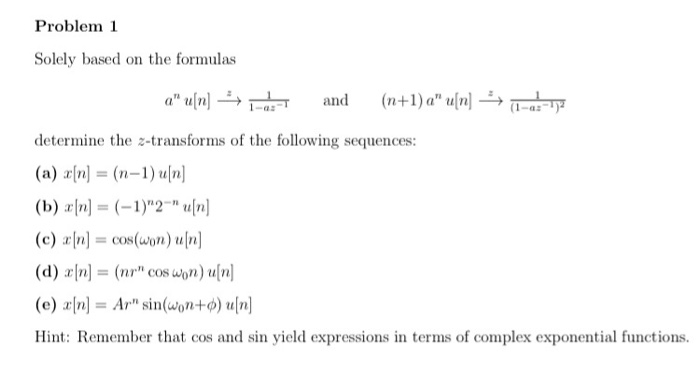 Solved Problem 1 Solely based on the formulas (1-83 | Chegg.com