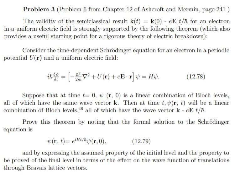Problem 3 (Problem 6 from Chapter 12 of Ashcroft and | Chegg.com