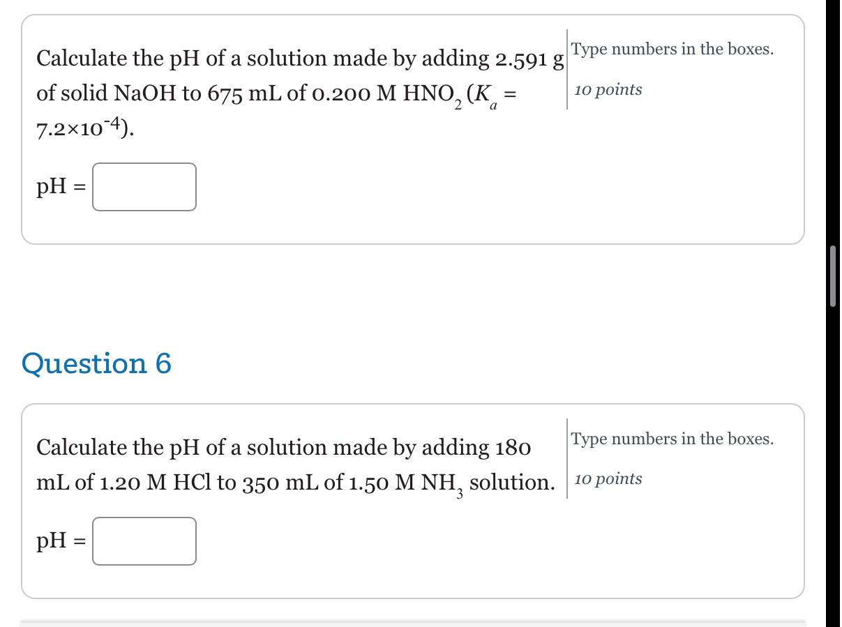 Solved Calculate the pH of a solution made by adding 2.591 g | Chegg.com