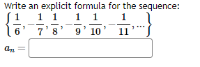 Solved Write an explicit formula for the sequence: | Chegg.com