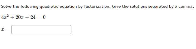 Solved Solve the following quadratic equation by | Chegg.com